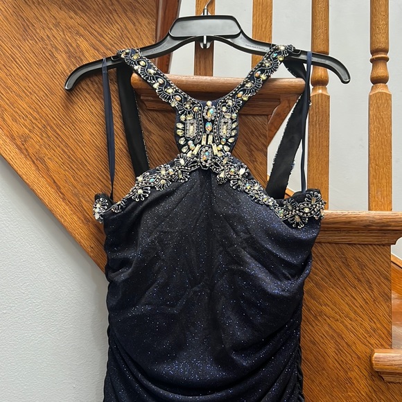 Cachet | Dresses | Cachet Navy Blue Dress | Poshmark